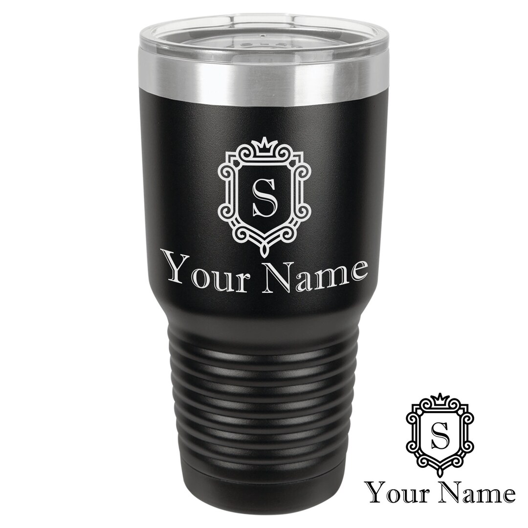 Royal Crown Letter Monogram Laser Engraved Insulated 30 Oz Tumbler ...