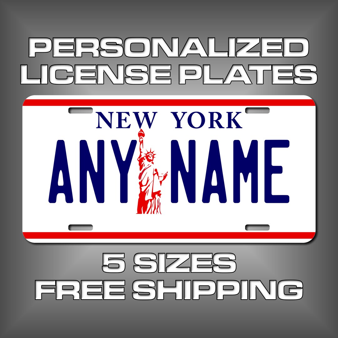 Personalized New York License Plates - Any Name, Choose Your Plate Size ...