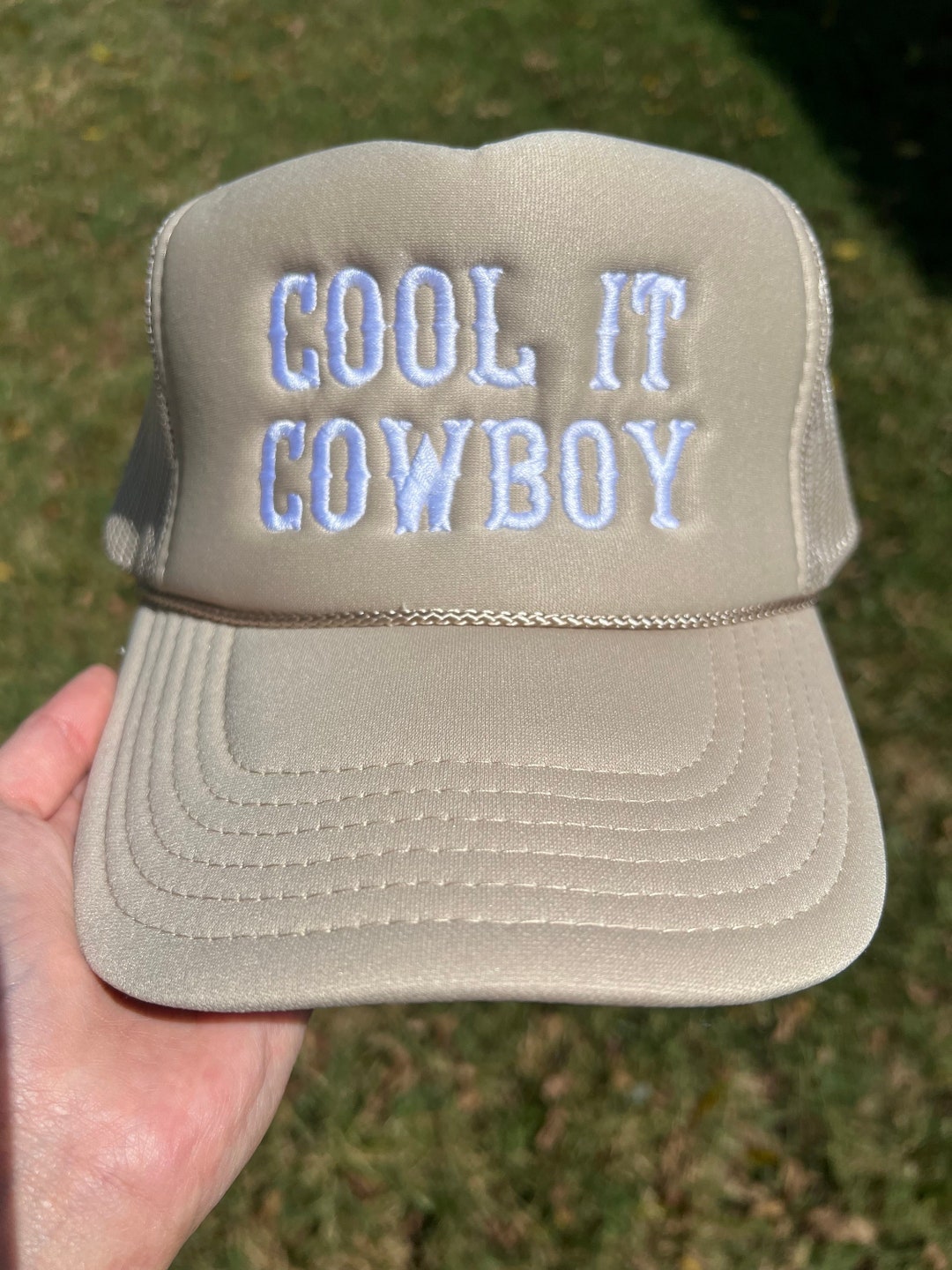Cool It Cowboy Embroidered Trucker Hat - Etsy
