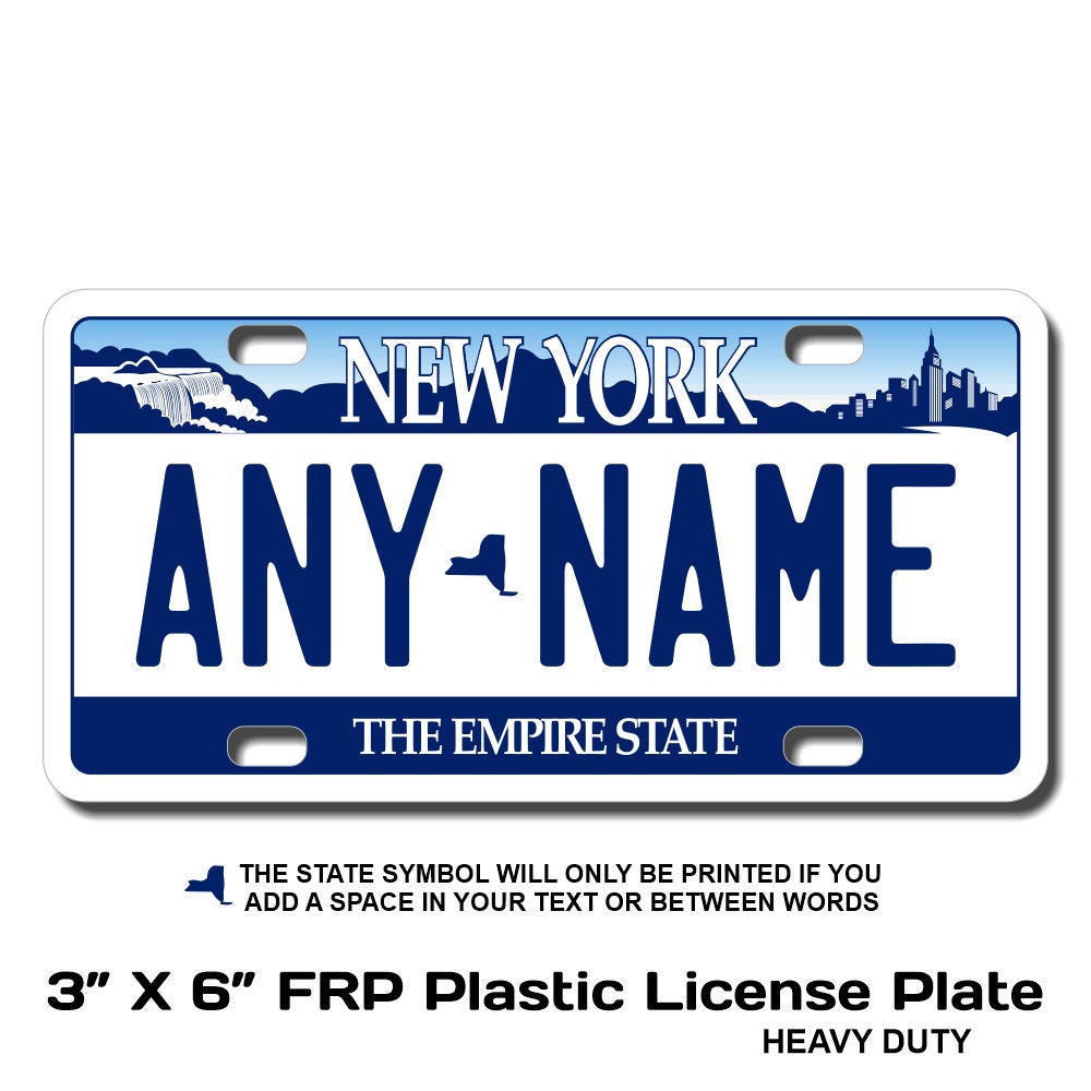 Personalized New York License Plate Any Name Choose Your - Etsy