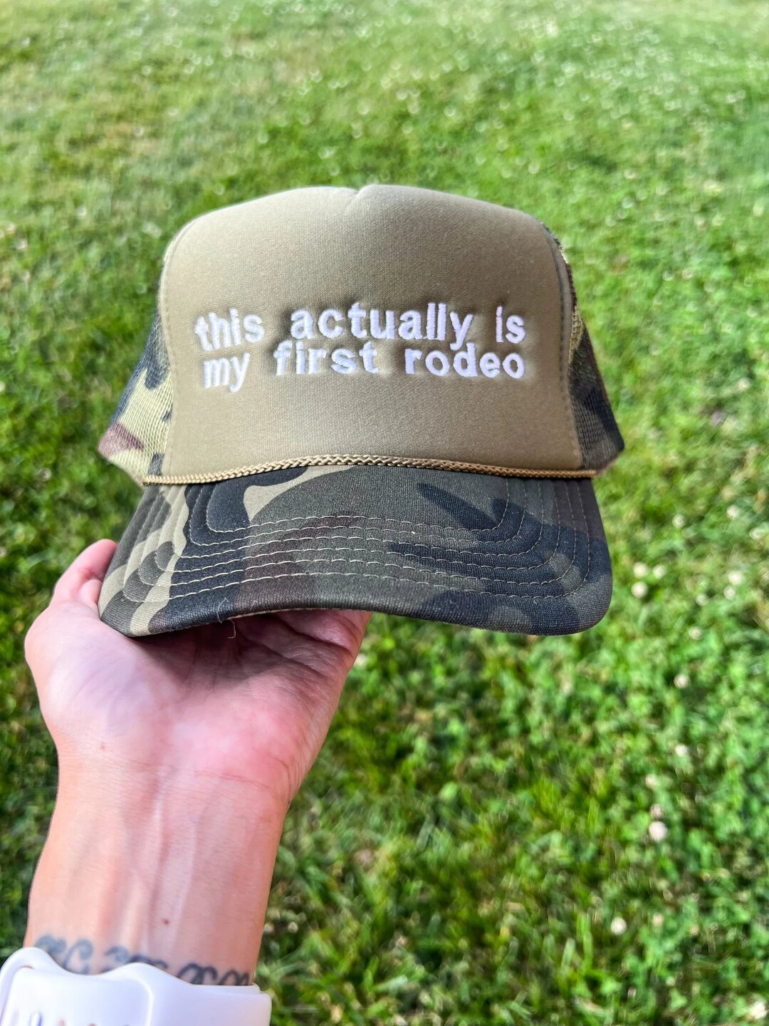 This Actually is My First Rodeo Embroidered Trucker Hat - Etsy