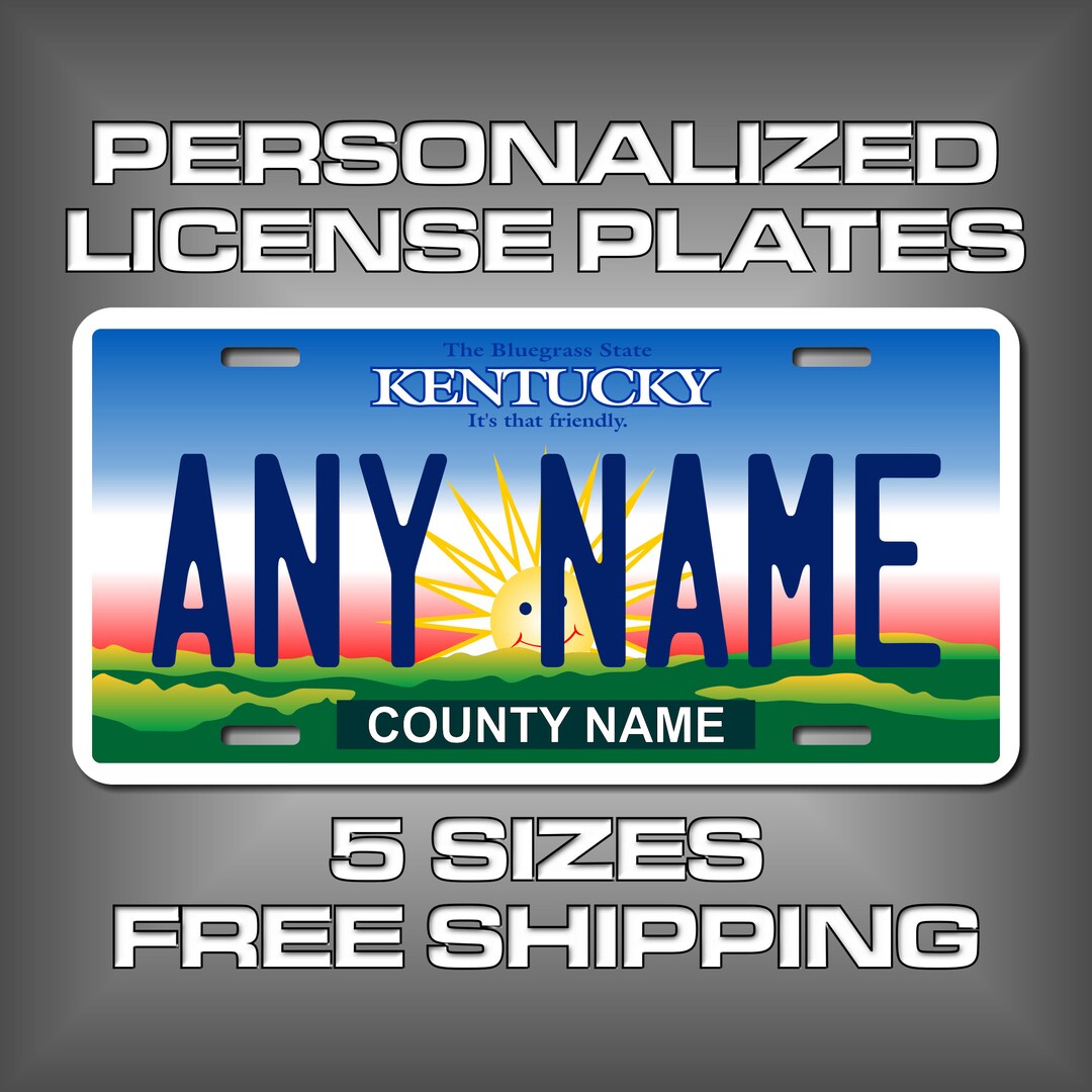 Personalized Kentucky Souvenir License Plates - 5 Sizes for Toy Cars ...