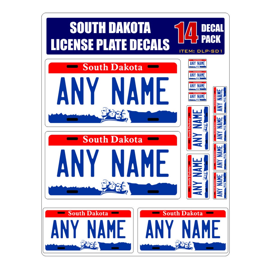 Personalized South Dakota License Plate Decals - Stickers Version 1 ...