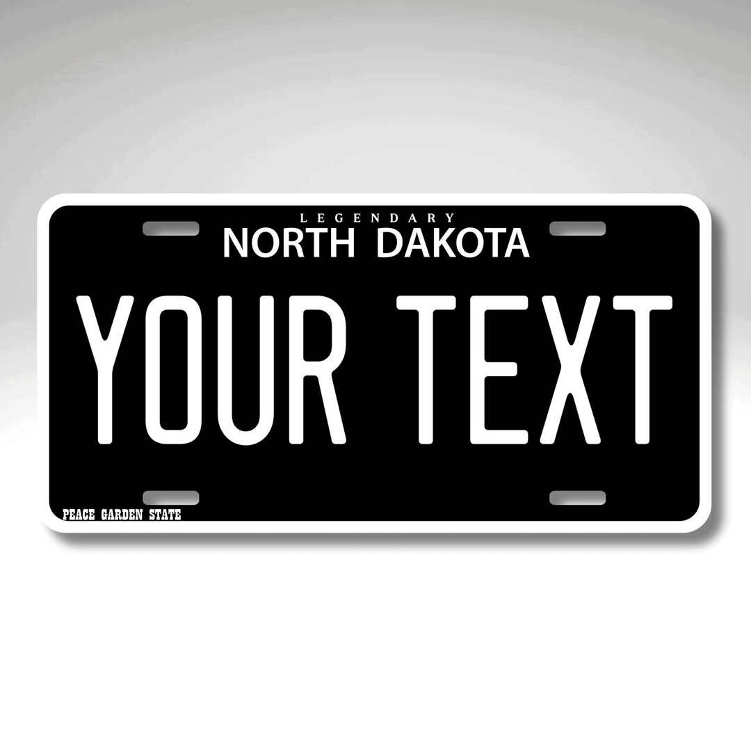 Personalized North Dakota License Plates - 5 Sizes Version 3 Black Out ...