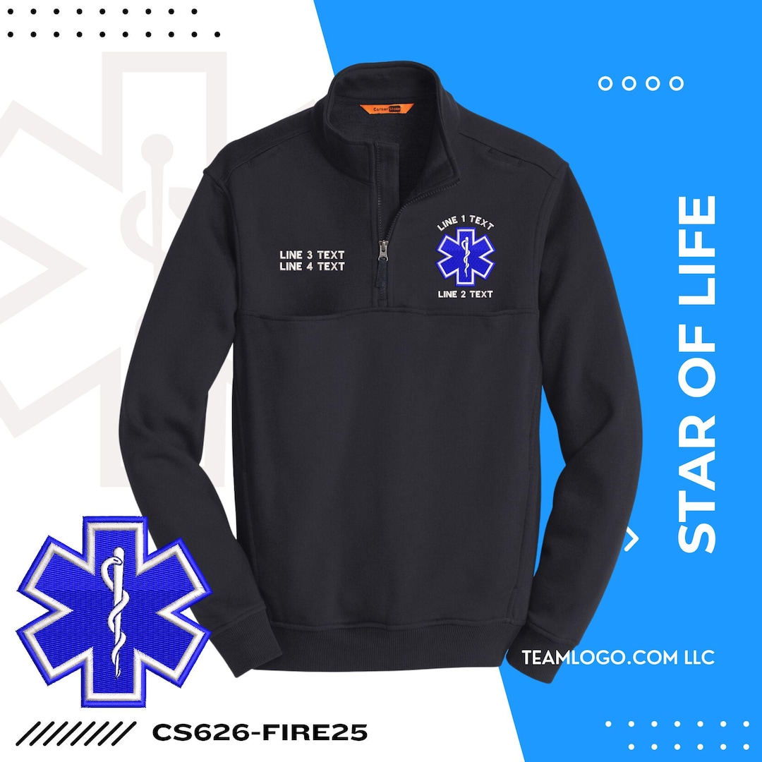 EMS Paramedic Rescue Work Shirt - Custom Embroidery - Star of Life ...
