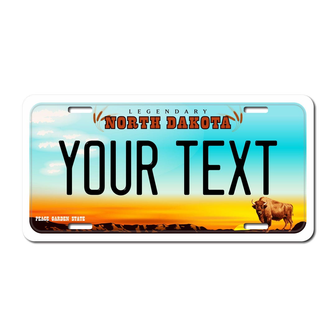 Personalized North Dakota License Plates - 5 Sizes Version 2 - Etsy