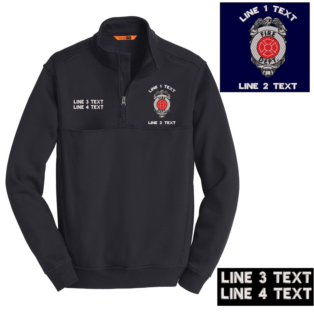 Personalized Embroidered Fire Department Work Shirt - Custom Embroidery ...