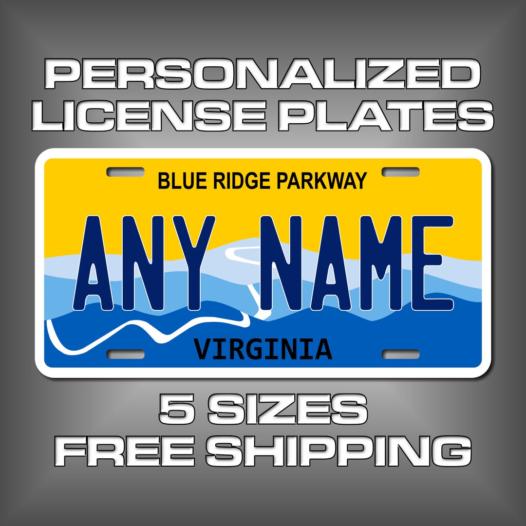 Personalized Virginia Souvenir License Plates - 5 Sizes for Toy Cars ...