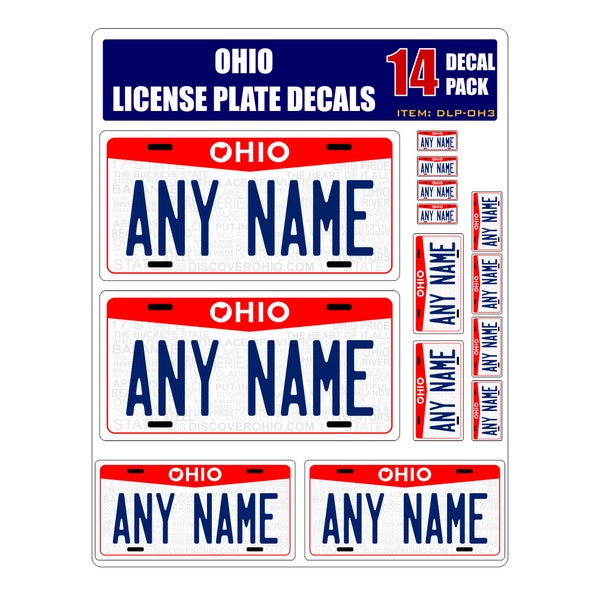 Ohio License Plate Sticker - Etsy
