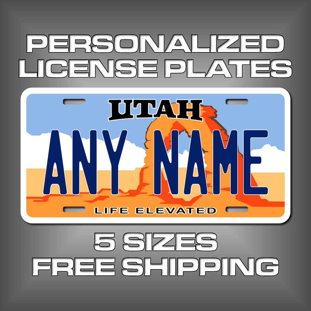 Personalized Utah Novelty License Plates - 5 Sizes for Toy Cars, Wagons ...