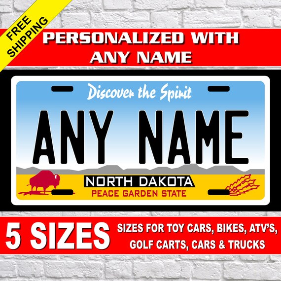 Personalized North Dakota Novelty License Plates 5 Sizes for | Etsy