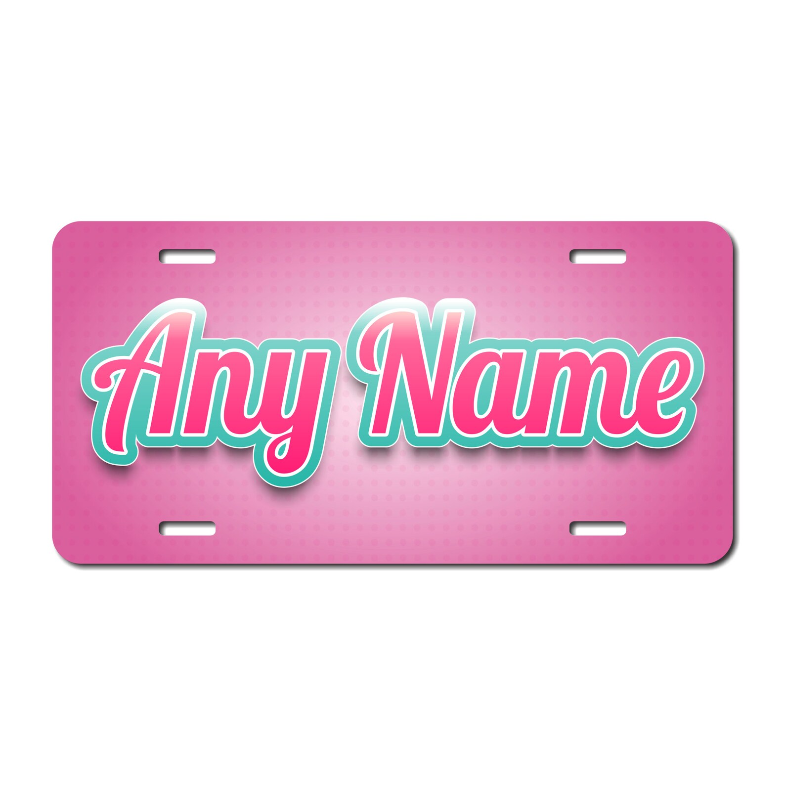 Personalized Pink & Teal Vanity License Plate Choose Your Plate Size ...