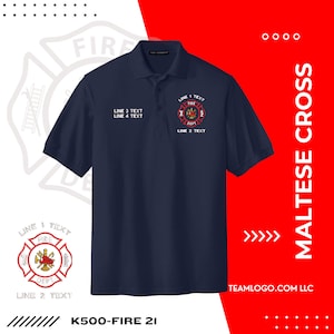 Fire Department Polo Shirt - Custom Embroidery - Your Department Name ...