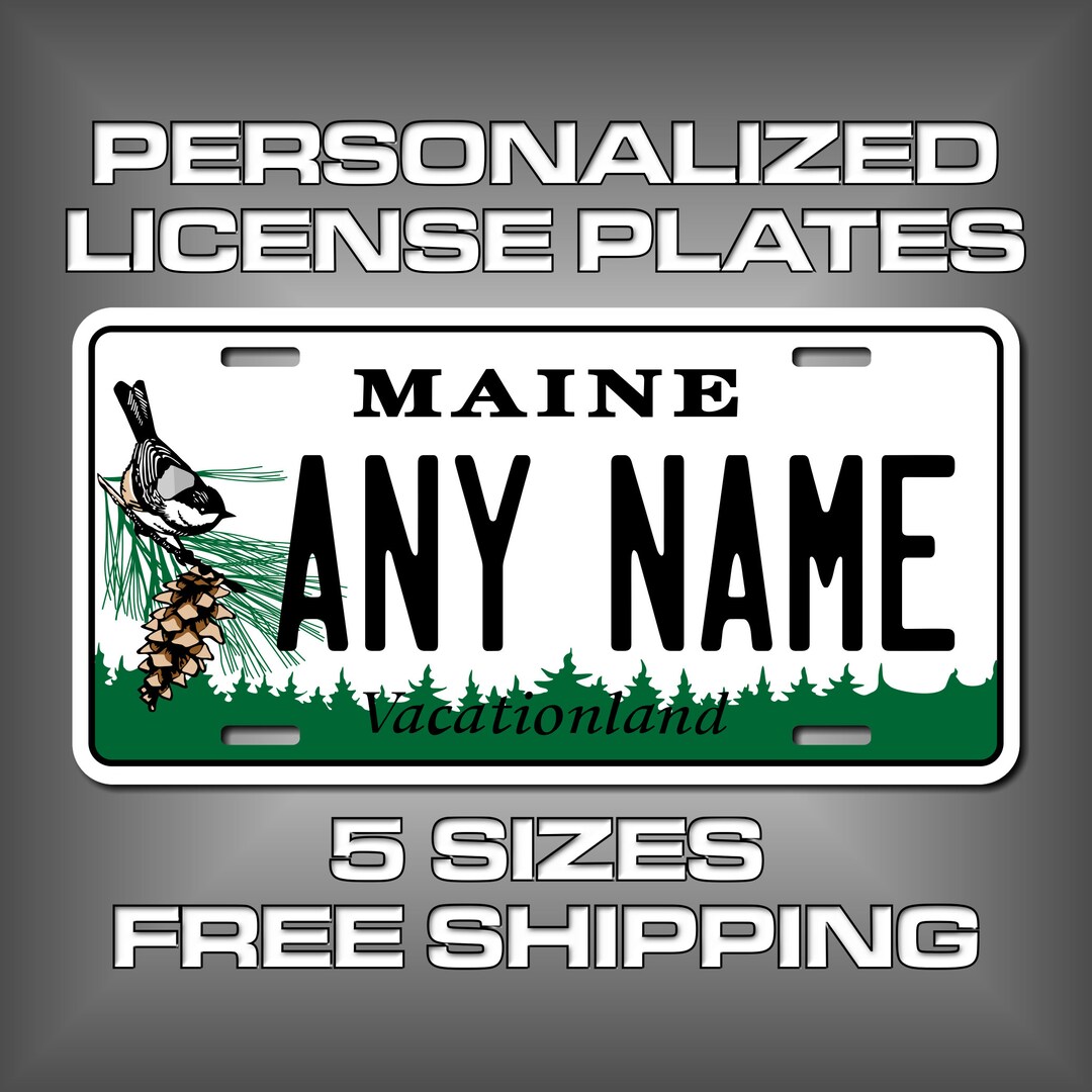 Personalized Maine Souvenir License Plates - 5 Sizes for Toy Cars ...