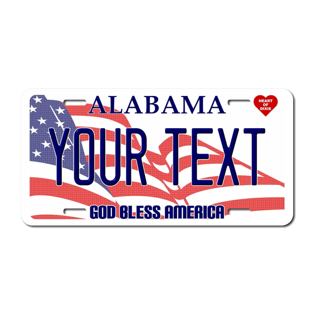 Personalized Alabama Souvenir License Plates - Choose Your Size and ...