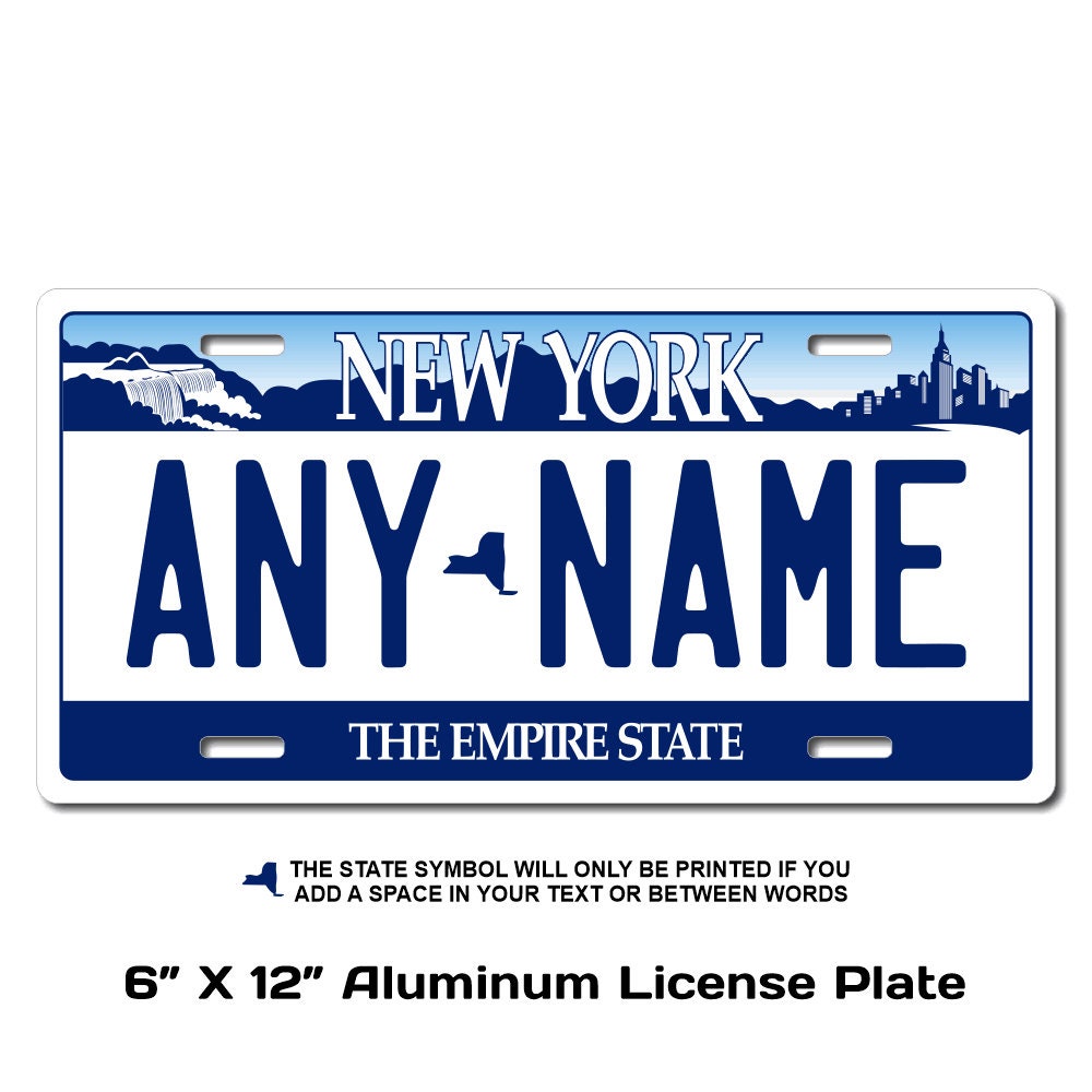 Personalized New York License Plate Any Name Choose Your - Etsy