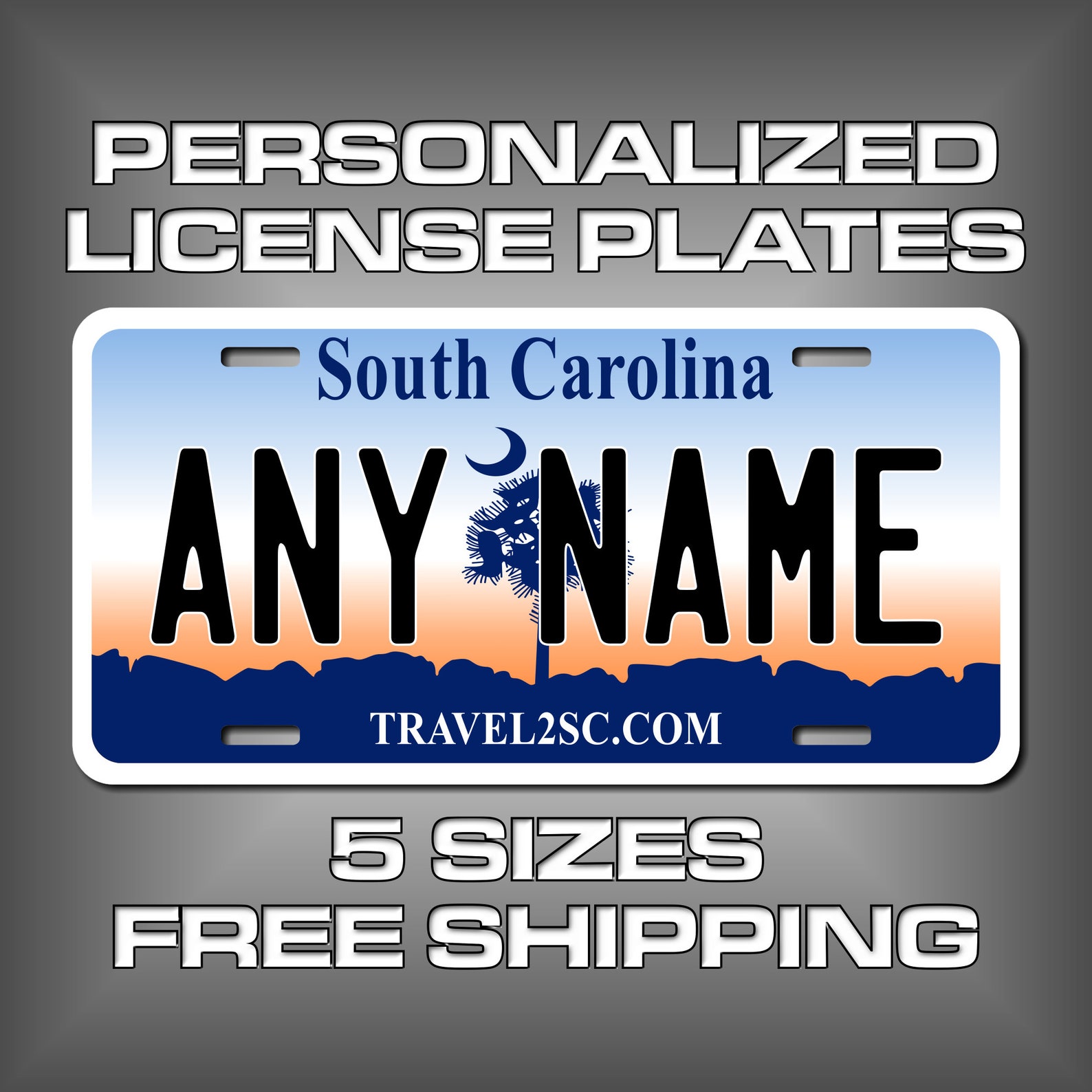 Personalized South Carolina Novelty License Plates Custom - Etsy