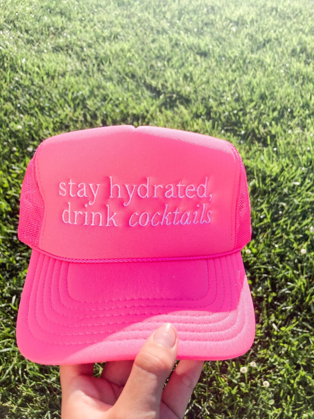 Stay Hydrated, Drink Cocktails Embroidered Trucker Hat - Etsy
