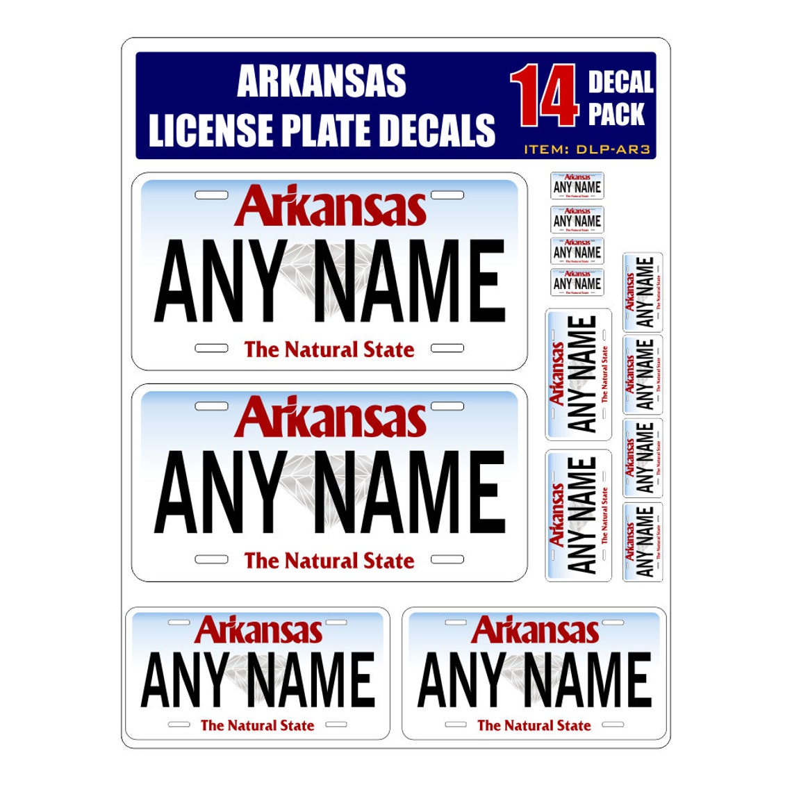 Personalized Arkansas License Plate Decals Stickers Version - Etsy