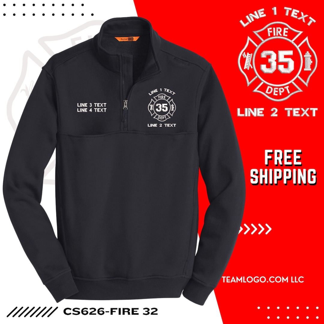 Fire Department Work Shirt - Custom Embroidery - Your Department Name ...