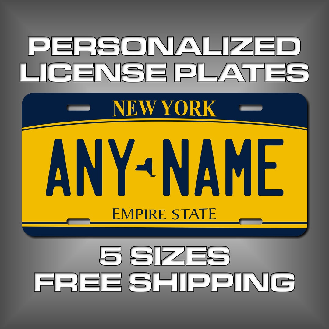 Personalized New York License Plates Any Name, Choose Your Plate Size ...