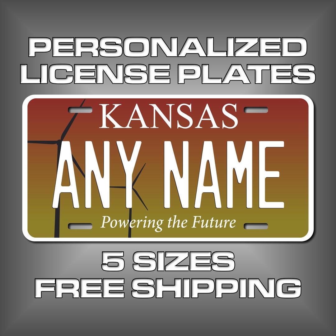 Personalized Kansas Souvenir License Plates - 5 Sizes for Toy Cars ...