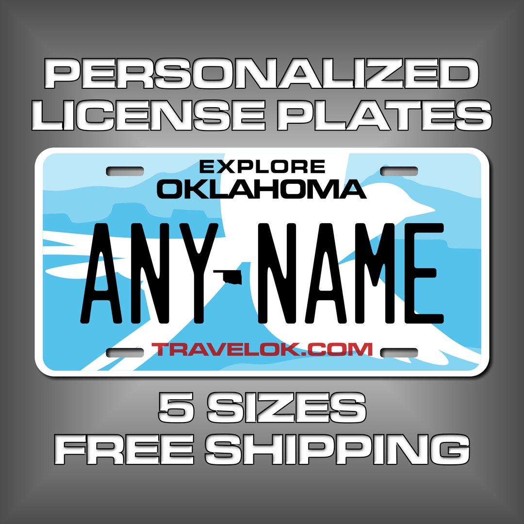Personalized Oklahoma Souvenir License Plates - 5 Sizes for Toy Cars ...