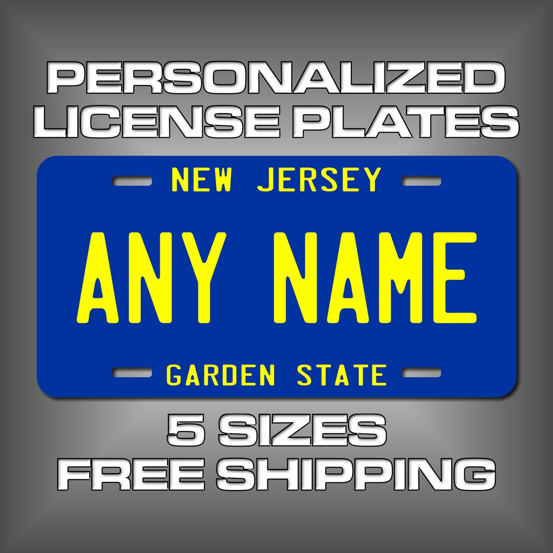 Personalized New Jersey Souvenir License Plates - 5 Sizes for Toy Cars ...