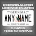Personalized North Carolina License Plate Decals Stickers Version 1 ...