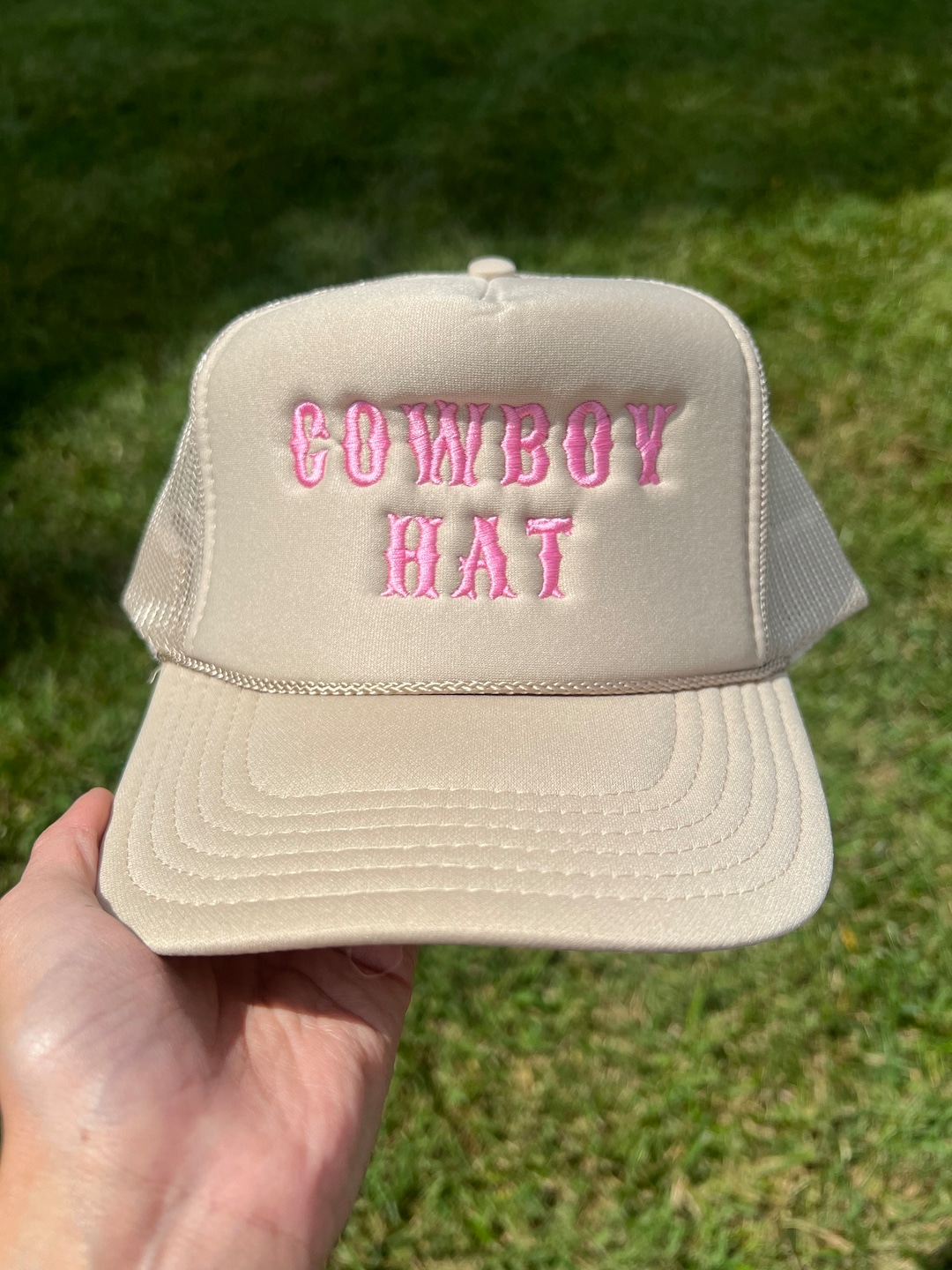 Cowboy Hat Embroidered Trucker Hat - Etsy