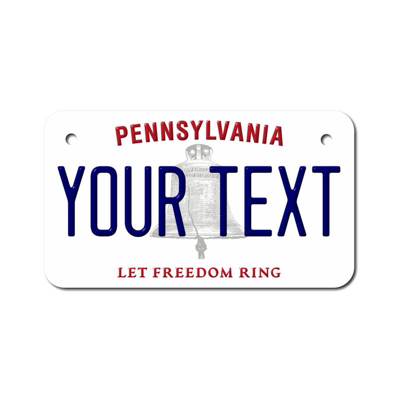 Personalized Pennsylvania License Plates - 5 Sizes Version 3 - Let ...