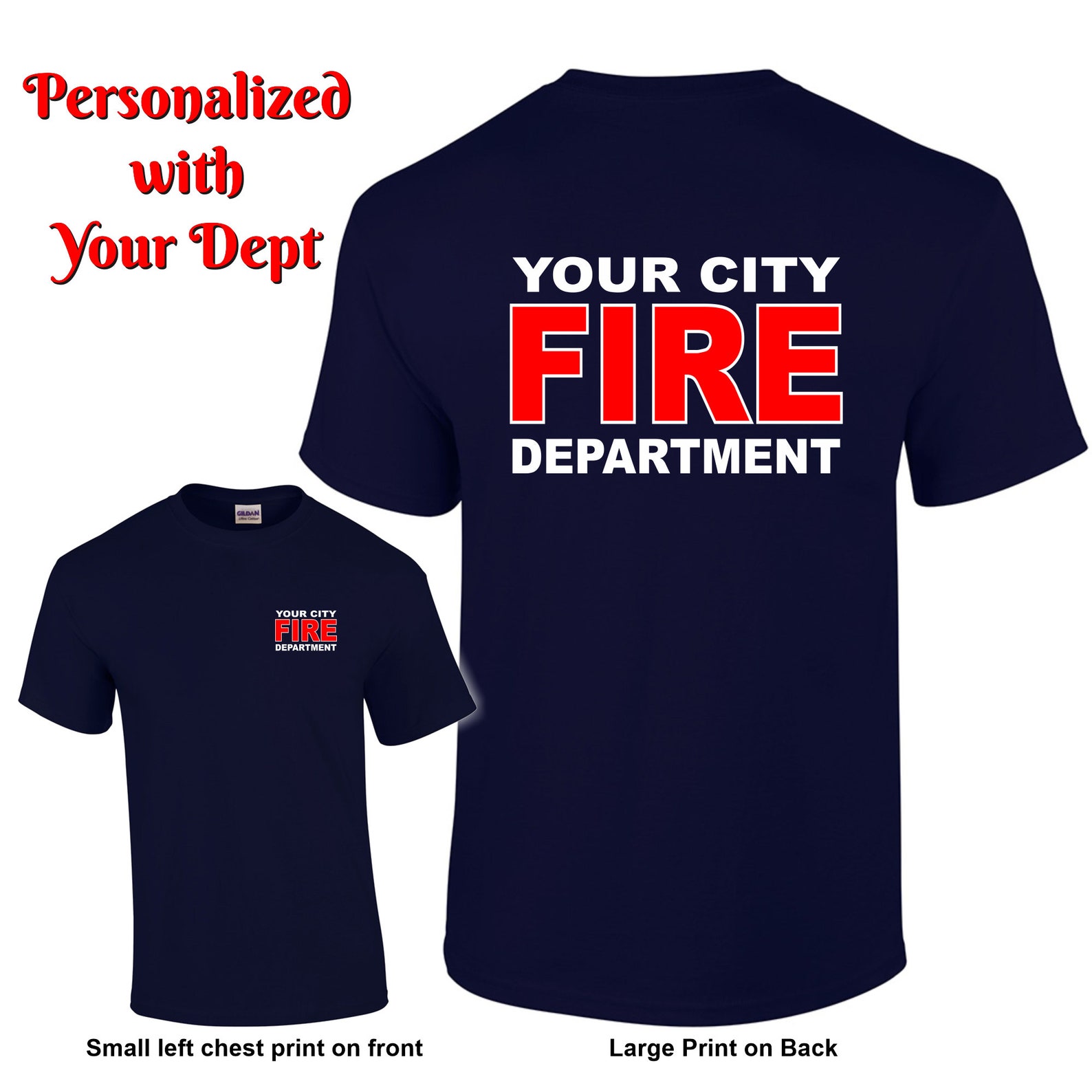 Personalized Fire Department T-shirt - Your Department - Made to Order ...