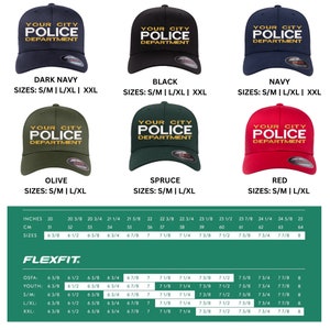 Police Custom Embroidered Flexfit Cap Hat Personalized With Your ...