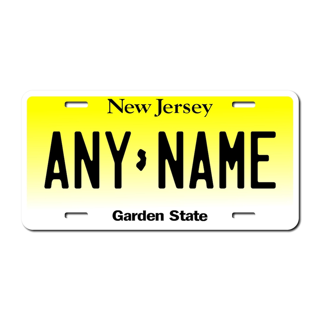 Personalized New Jersey Souvenir License Plates - 5 Sizes for Toy Cars ...
