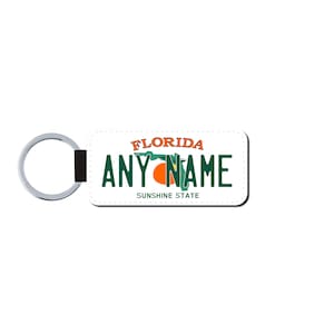 Personalized Florida License Plate Faux Leather Key Ring - Any Name ...