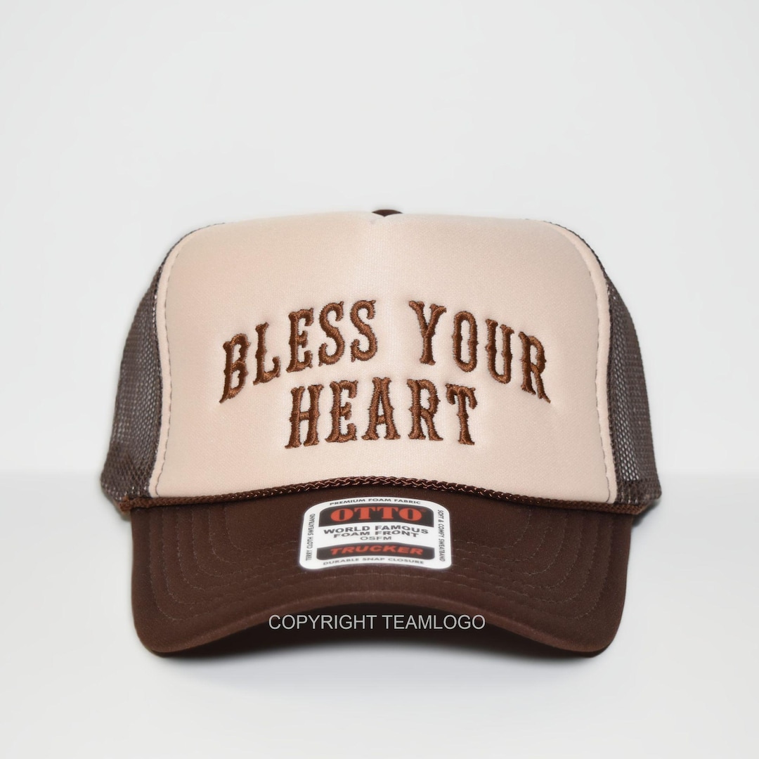 Bless Your Heart Retro Embroidered Retro Trucker Hat - Otto Cap - Etsy