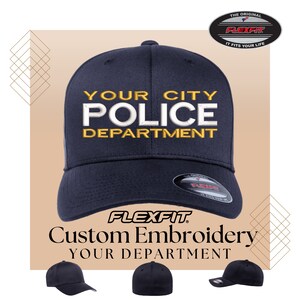 Police Custom Embroidered Flexfit Cap Hat Personalized With Your ...