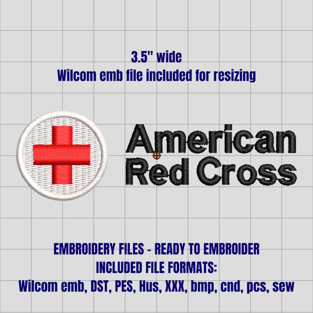 American Red Cross Digitized Embroidery File - for Machine Embroidery ...