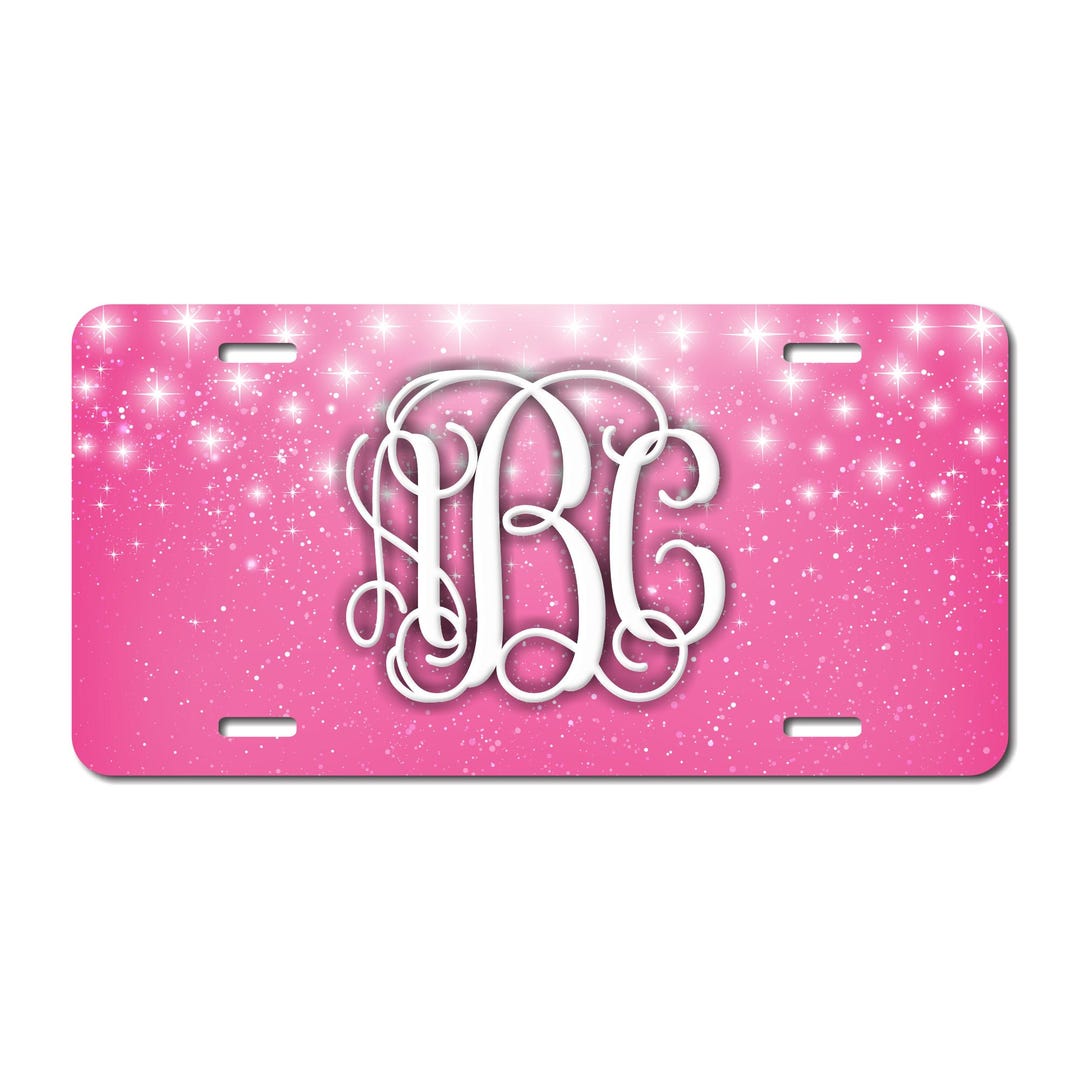 Vine Font Monogram License Plate - Sizes for Cars, Trucks, Bikes, Wagon ...