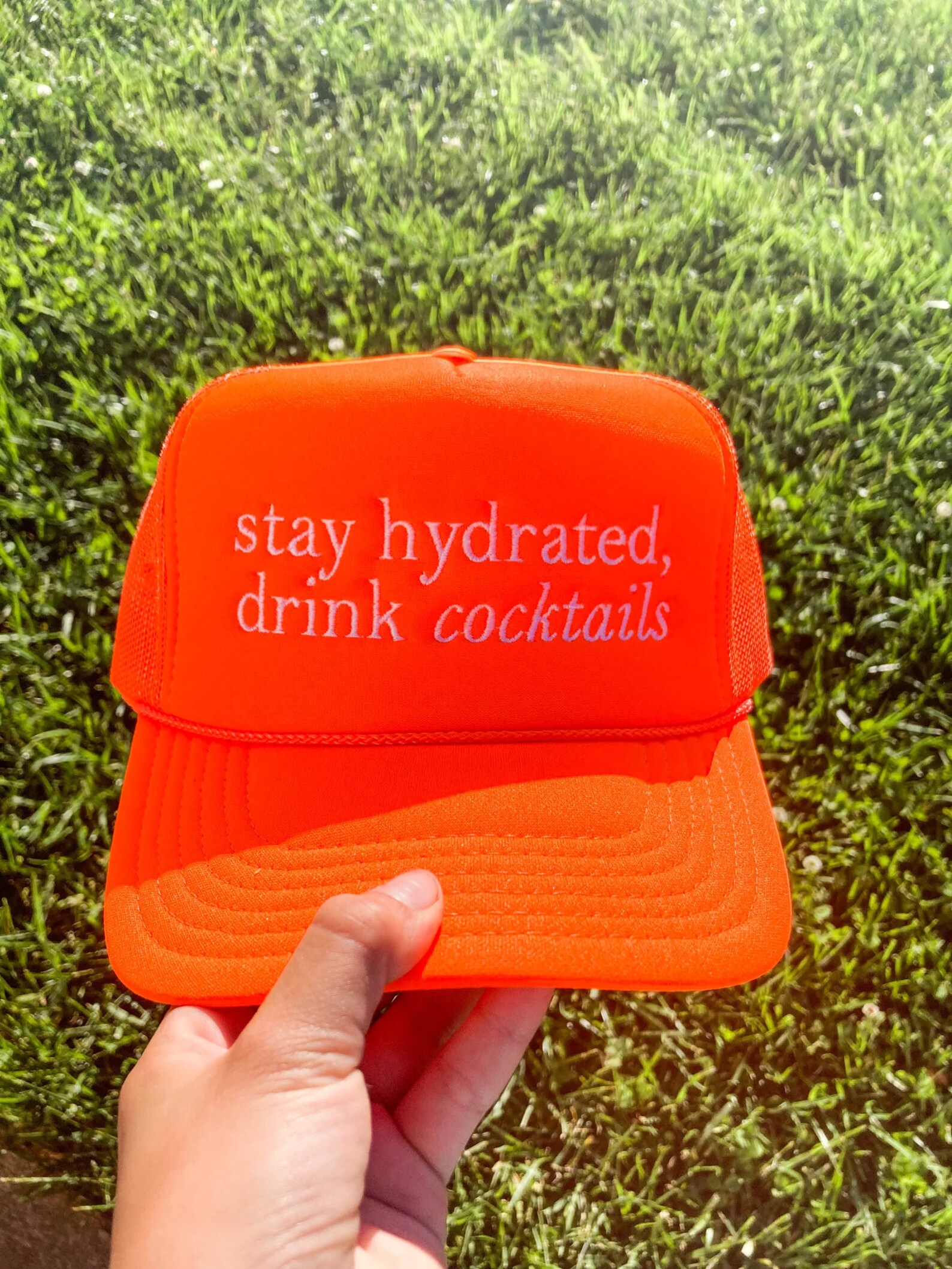 Stay Hydrated, Drink Cocktails Embroidered Trucker Hat - Etsy