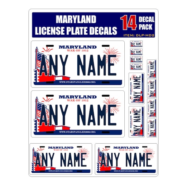 Maryland License Plate Stickers - Etsy