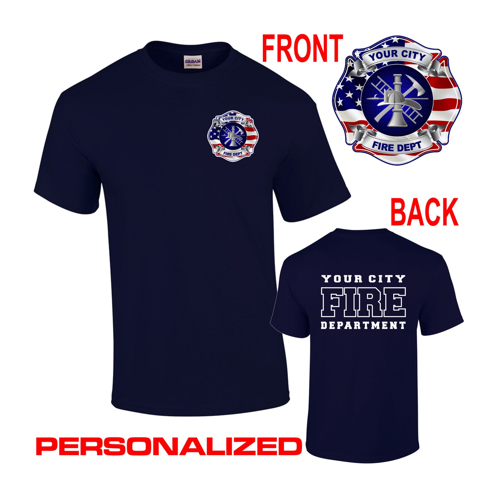 Personalized Fire Department T-shirt - Your Department - Made to Order ...