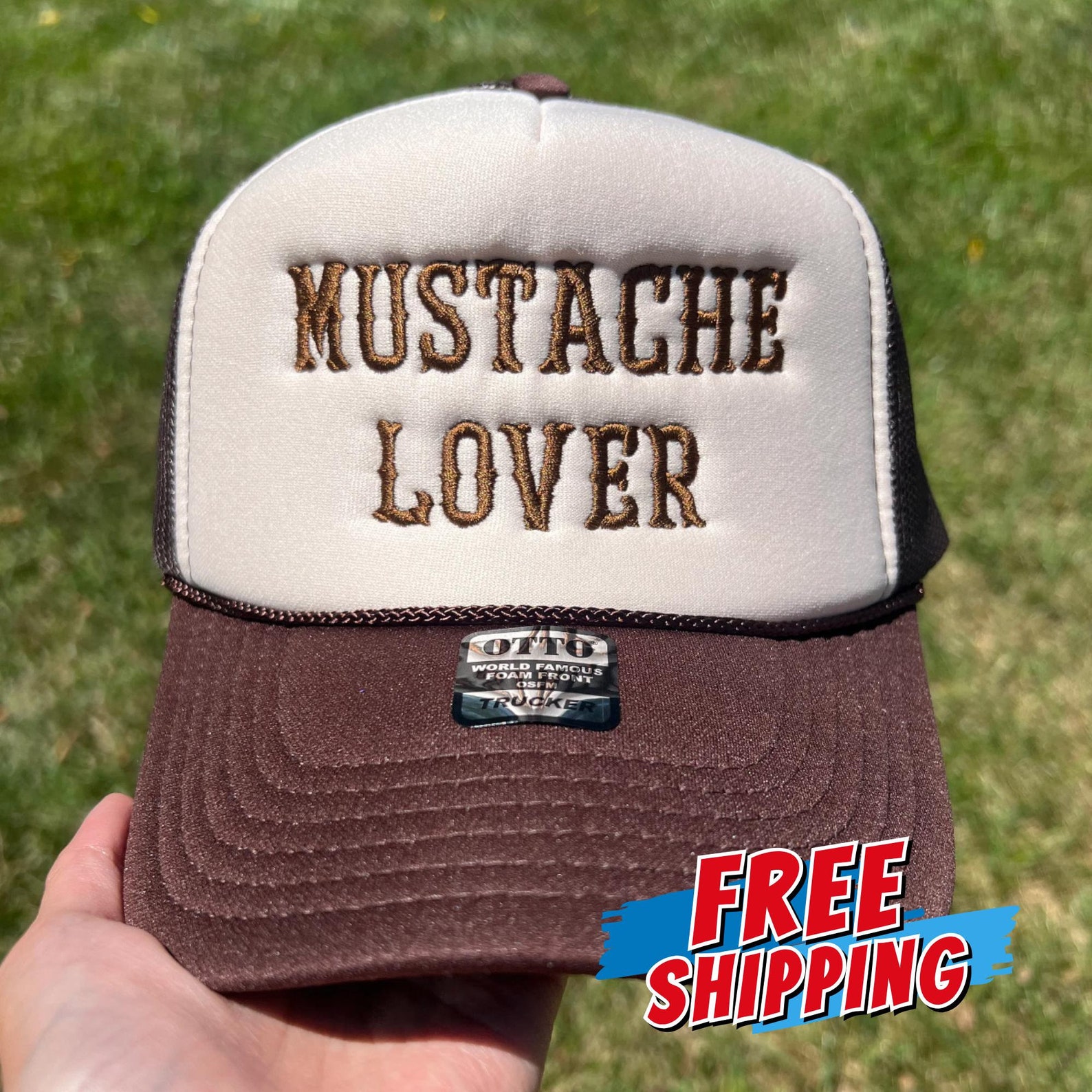 Mustache Lover Embroidered Retro Trucker Hat - Otto Cap Brand - Etsy
