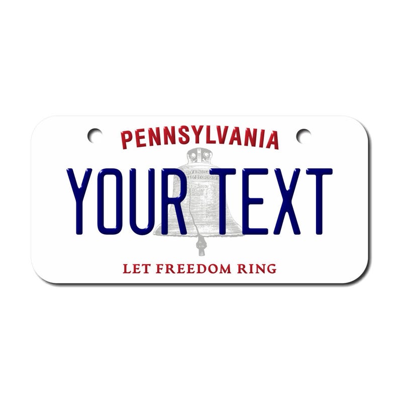 Personalized Pennsylvania License Plates - 5 Sizes Version 3 - Let ...