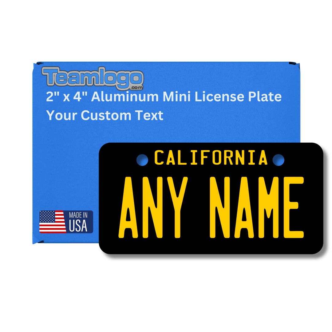 Personalized California Mini Aluminum License Plate 2 X 4 Your Name or ...