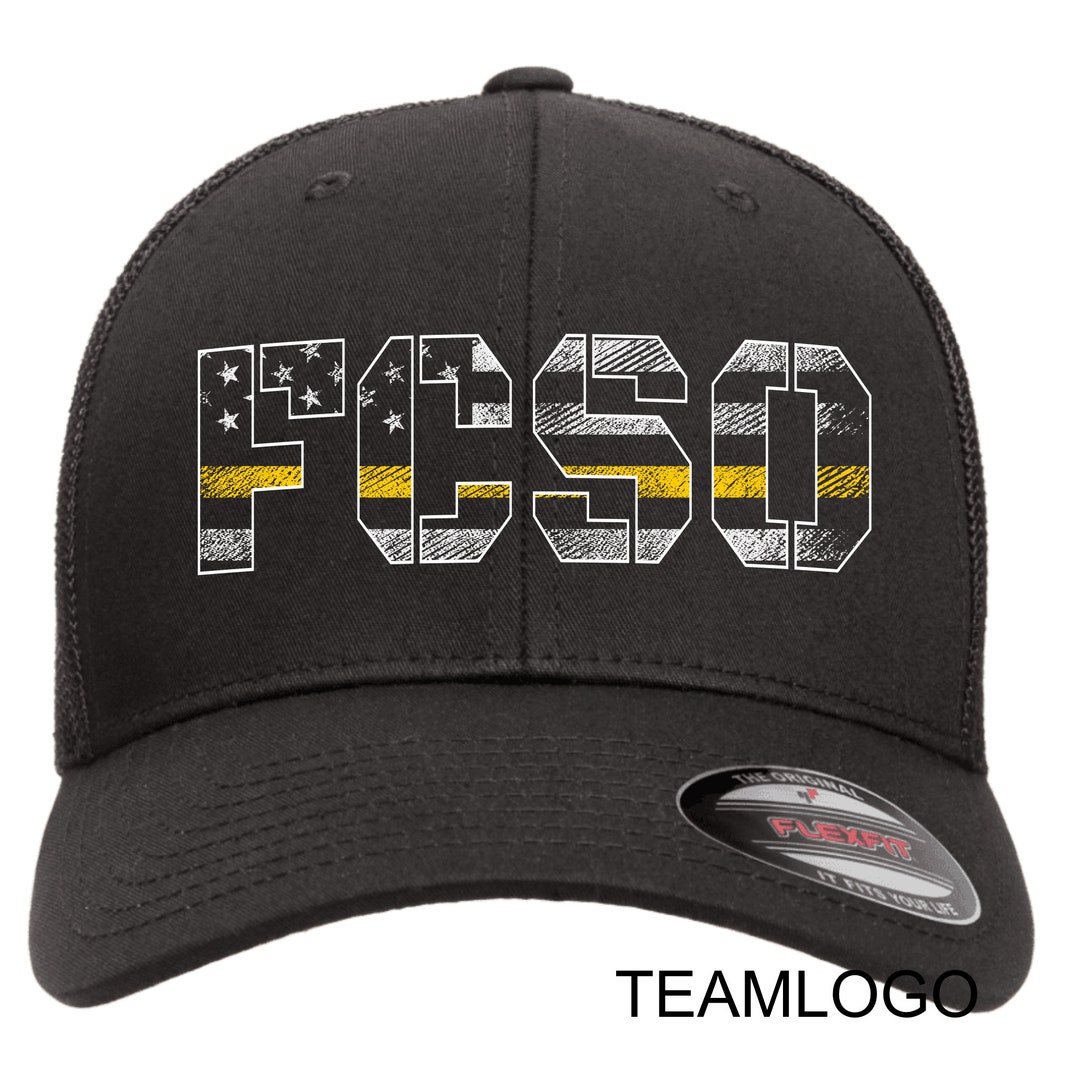 Personalized Dispatcher / Communications Subdued Flag Gold Line Flexfit ...