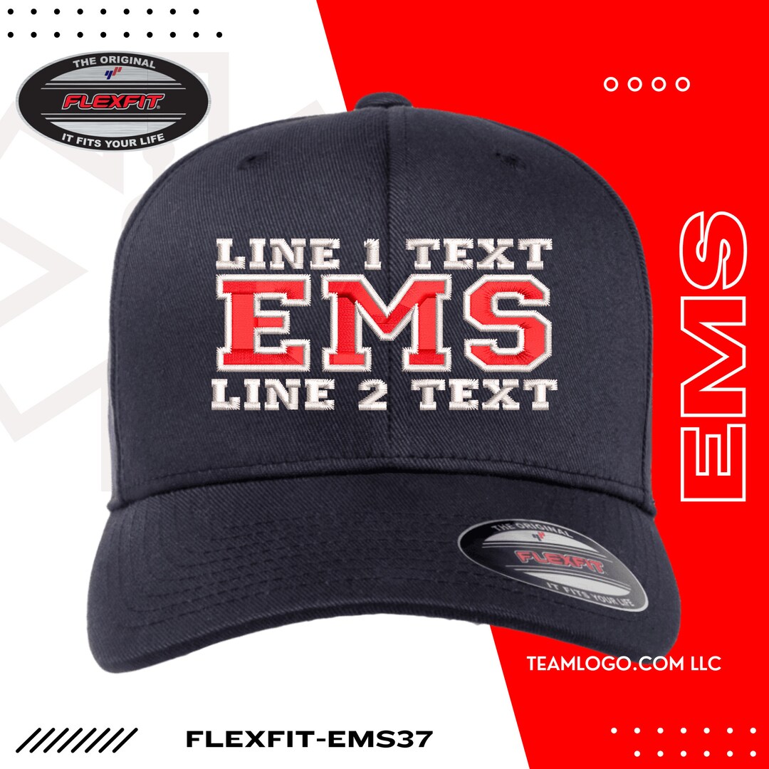EMS Custom Embroidered Flexfit Cap - Your Department Name - Made to ...