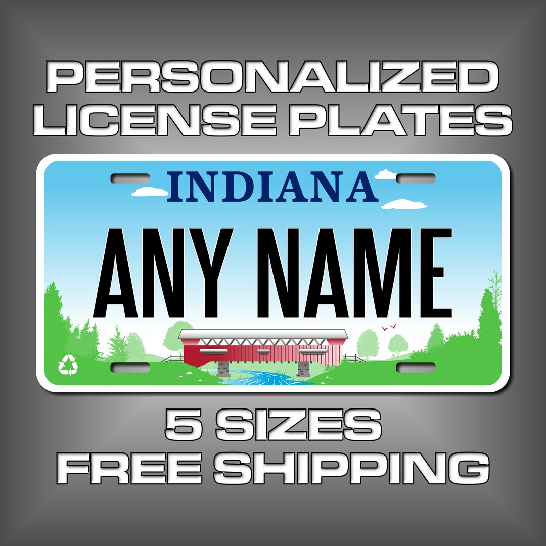 Personalized Indiana Novelty License Plates - 5 Sizes for Toy Cars ...