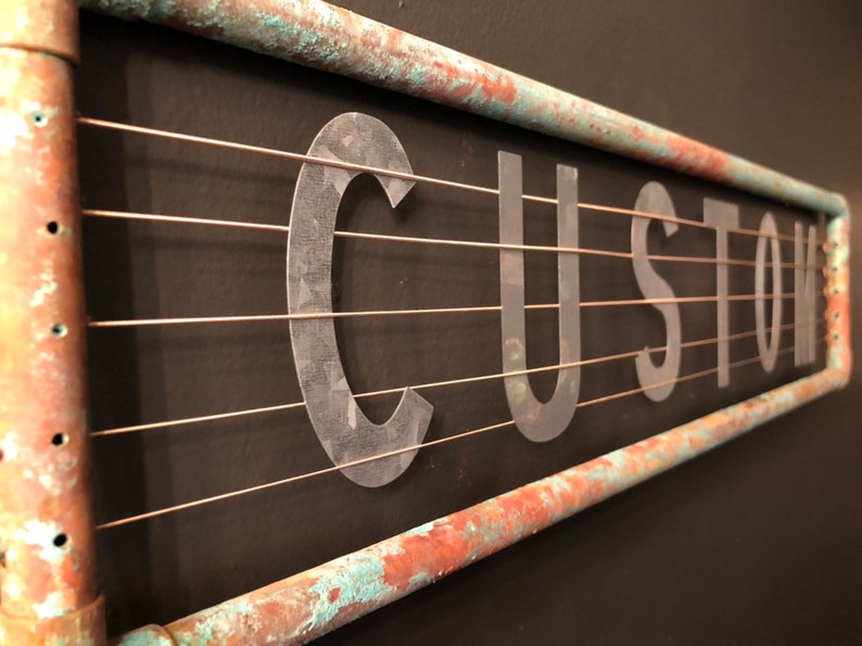 Custom Sign Guitar String Copper Sign Family Name Metal - Etsy