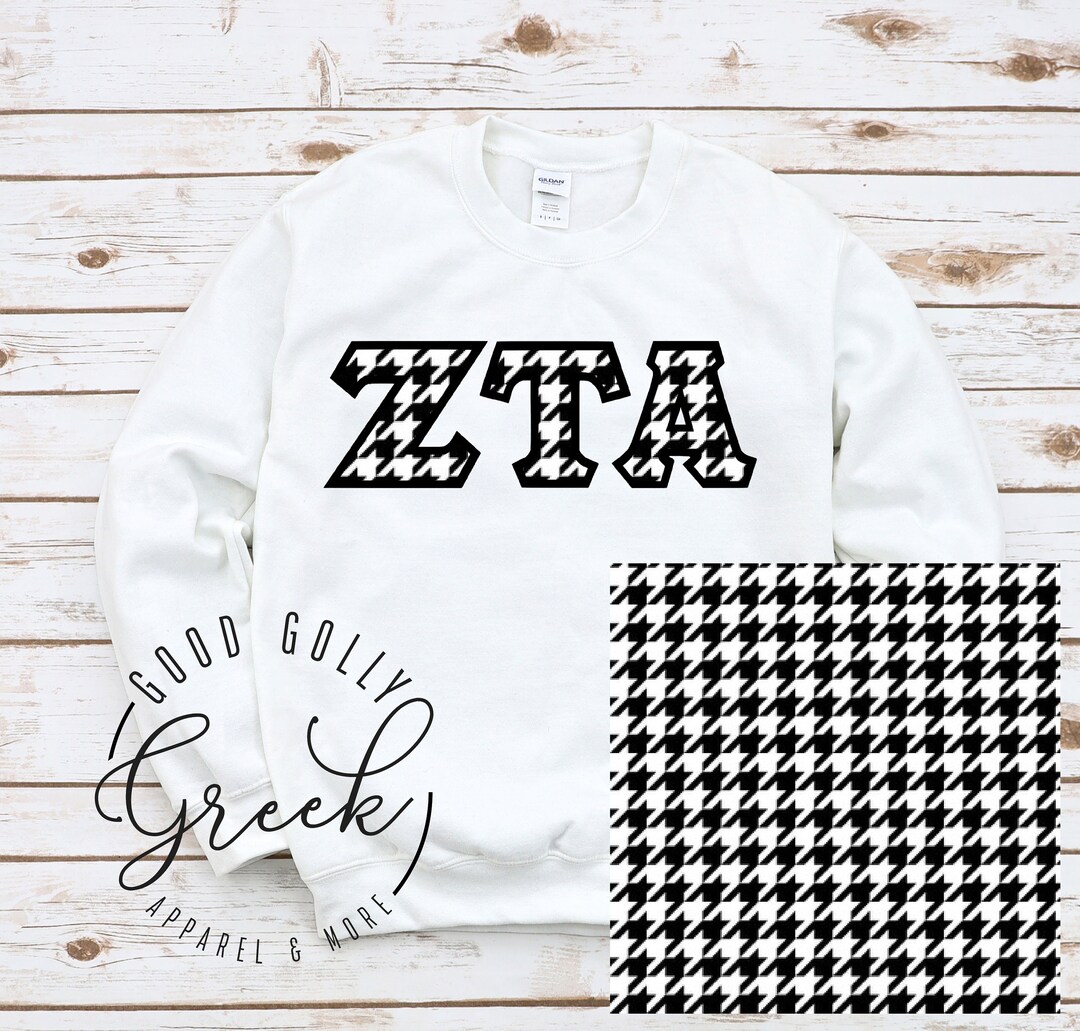 Houndstooth Greek Stitch Letters - Sorority Apparel - Sorority ...